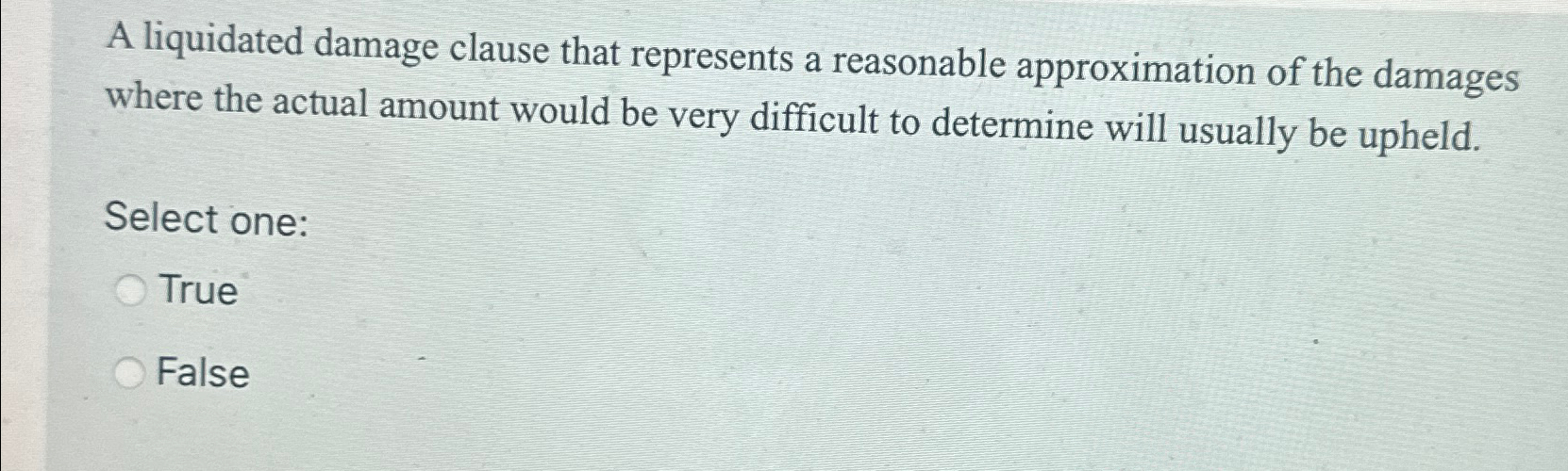Solved A liquidated damage clause that represents a | Chegg.com
