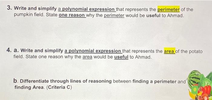 Solved 3. Write and simplify a polynomial expression that | Chegg.com