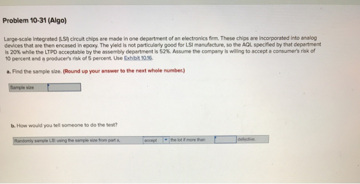 Solved Problem 10-31 (Algo) Large-scale integrated (LSI) | Chegg.com