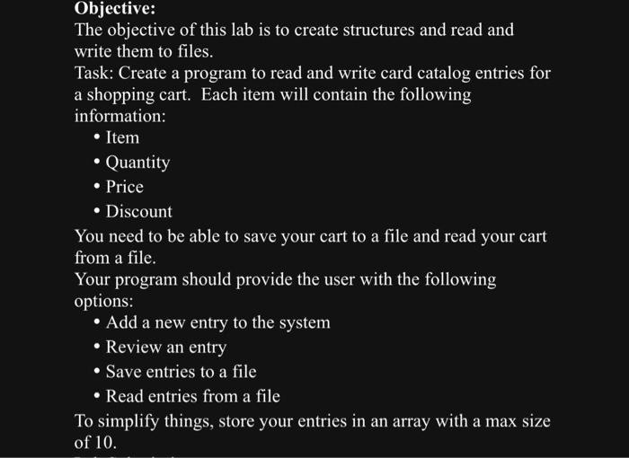 Solved Objective The Objective Of This Lab Is To Create 