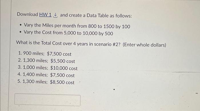 Solved Download HW1↓ and create a Data Table as follows: - | Chegg.com