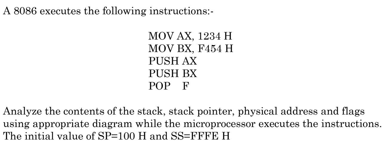 Solved A 8086 executes the following instructions:- MOV AX, | Chegg.com