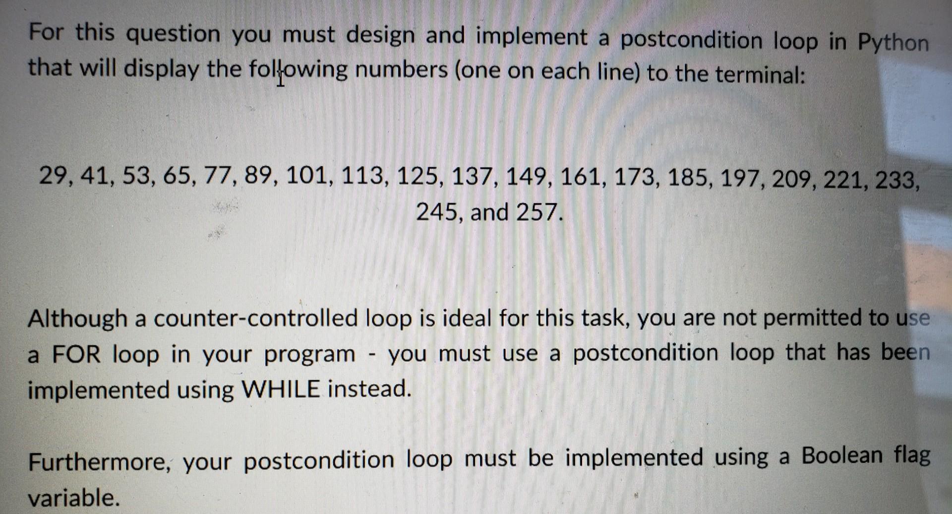 Solved For this question you must design and implement a | Chegg.com