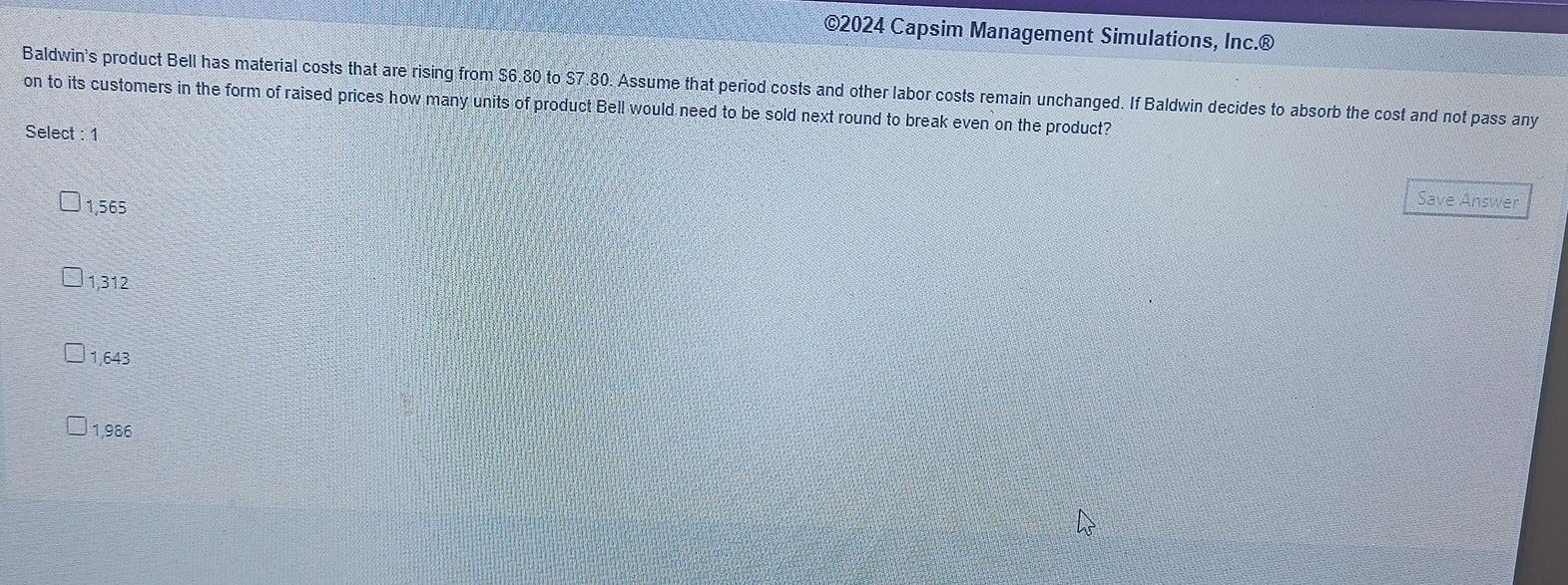 Solved C)2024 ﻿Capsim Management Simulations, Inc.® ﻿on to | Chegg.com