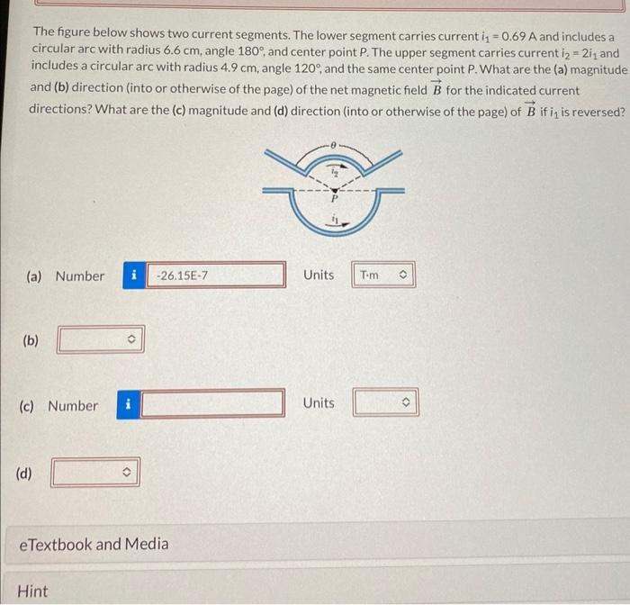 Solved The figure below shows two current segments. The | Chegg.com