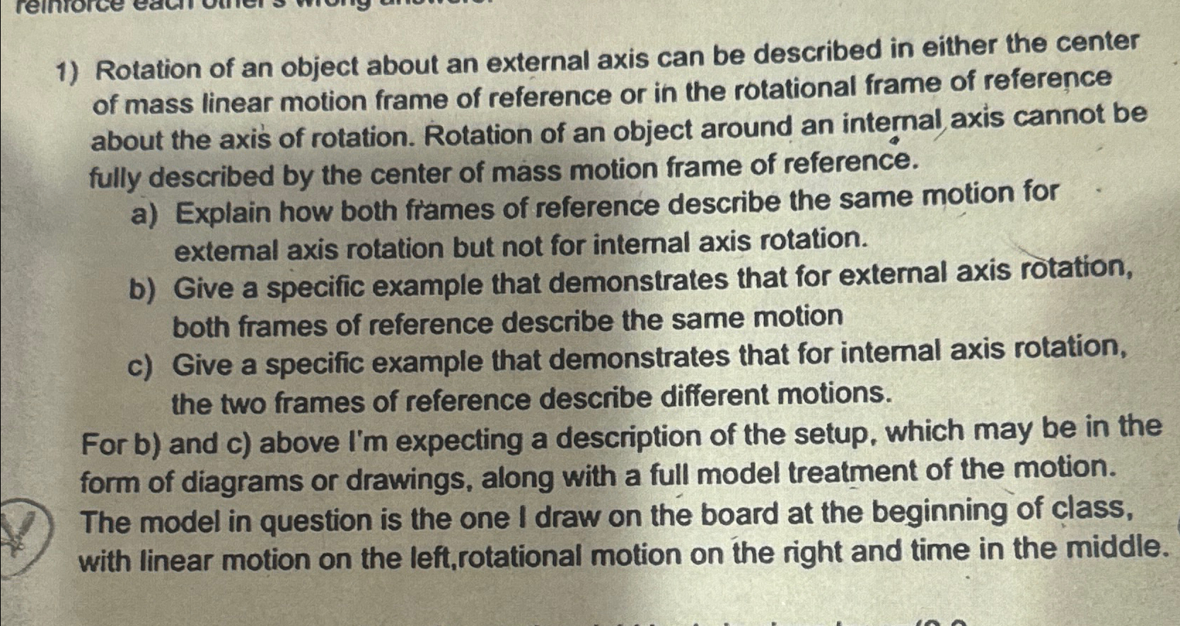 Solved Rotation of an object about an external axis can be | Chegg.com
