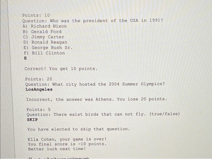 Solved Assignment: Quiz Bowl Your high school quiz bowl team | Chegg.com