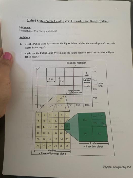 Solved BE United States Public Land System (Township and | Chegg.com