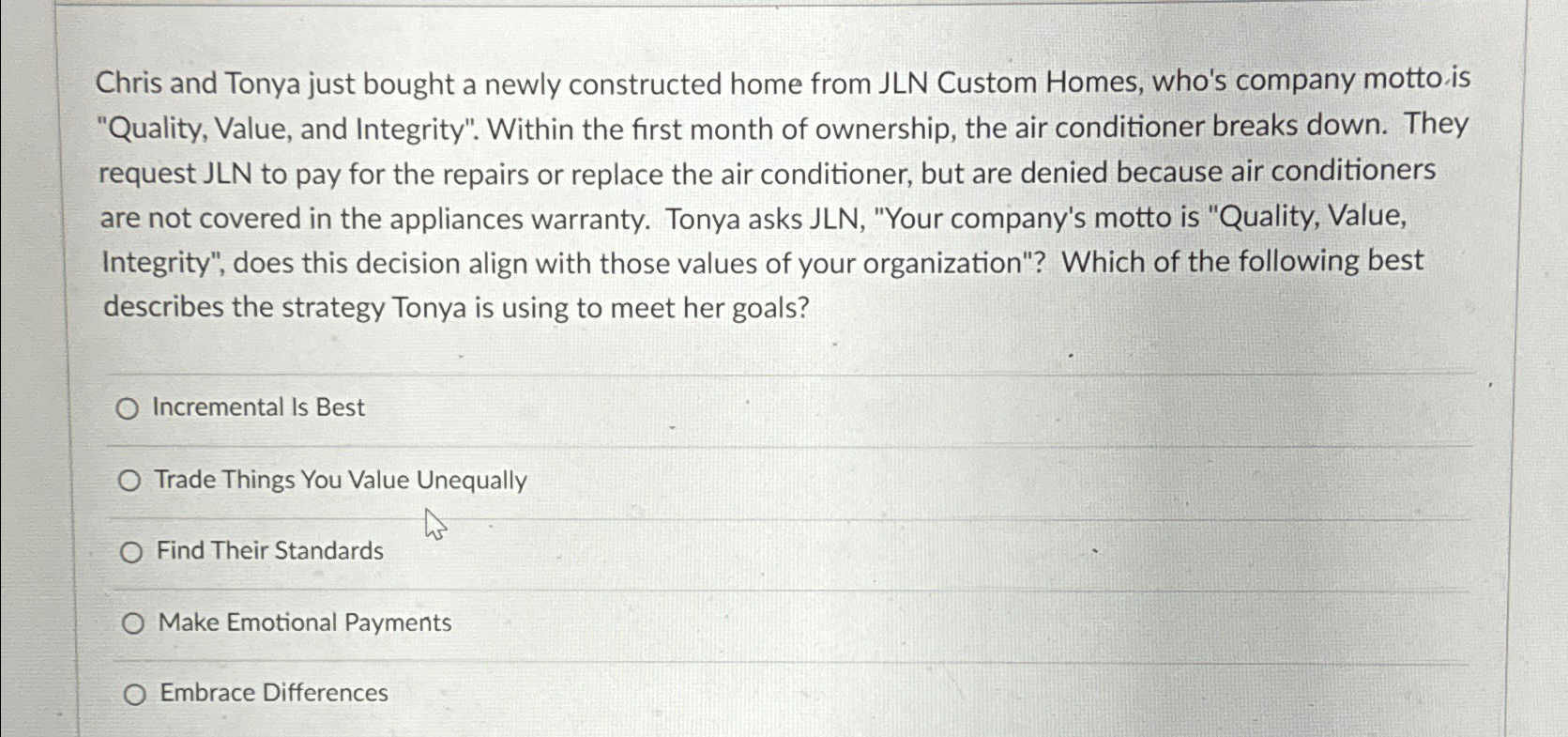 Solved Chris and Tonya just bought a newly constructed home | Chegg.com