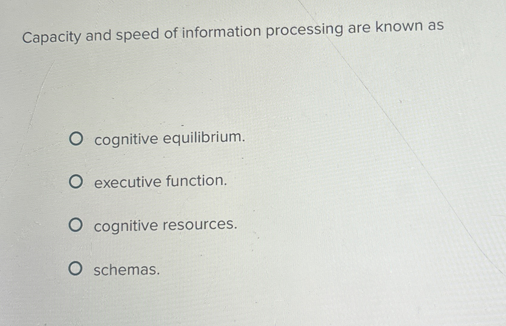 Solved Capacity and speed of information processing are | Chegg.com