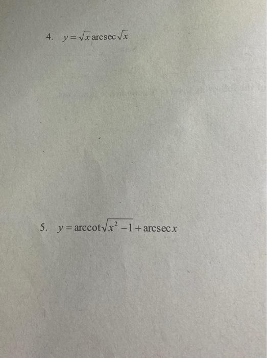Solved FIND THE DERIVATIVES OF THE FOLLOWING INVERSE | Chegg.com