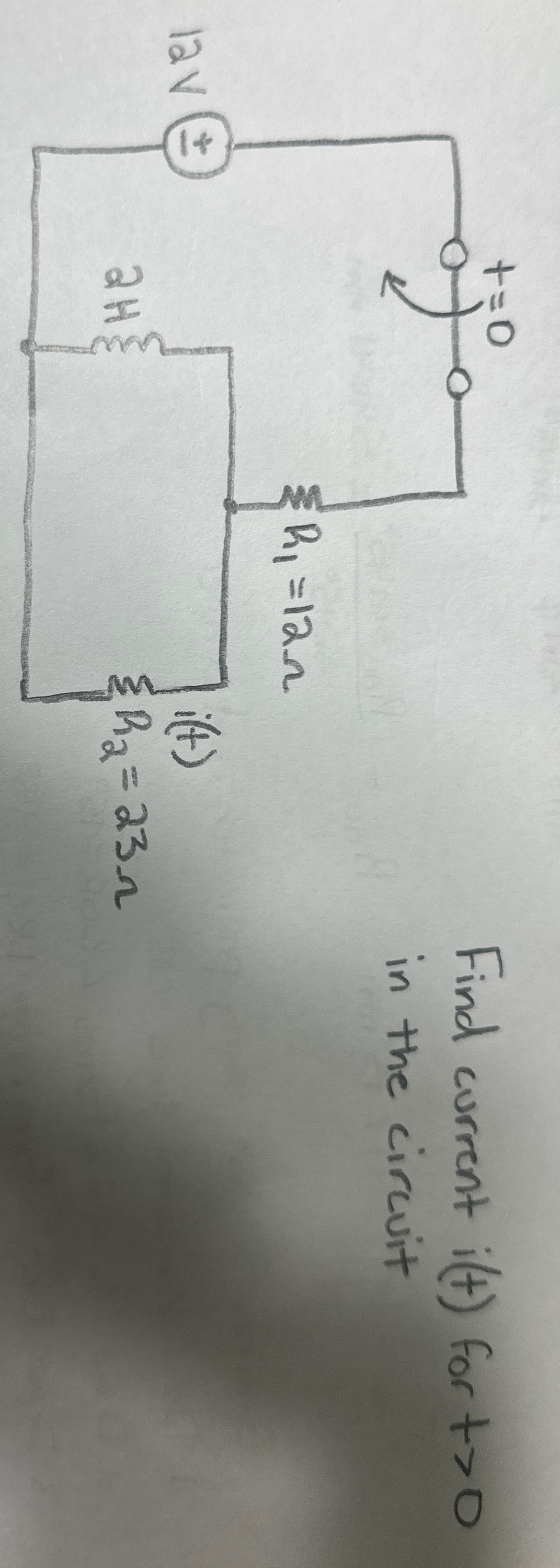 Solved Find current i(t) ﻿for t>0 ﻿in the circuit | Chegg.com