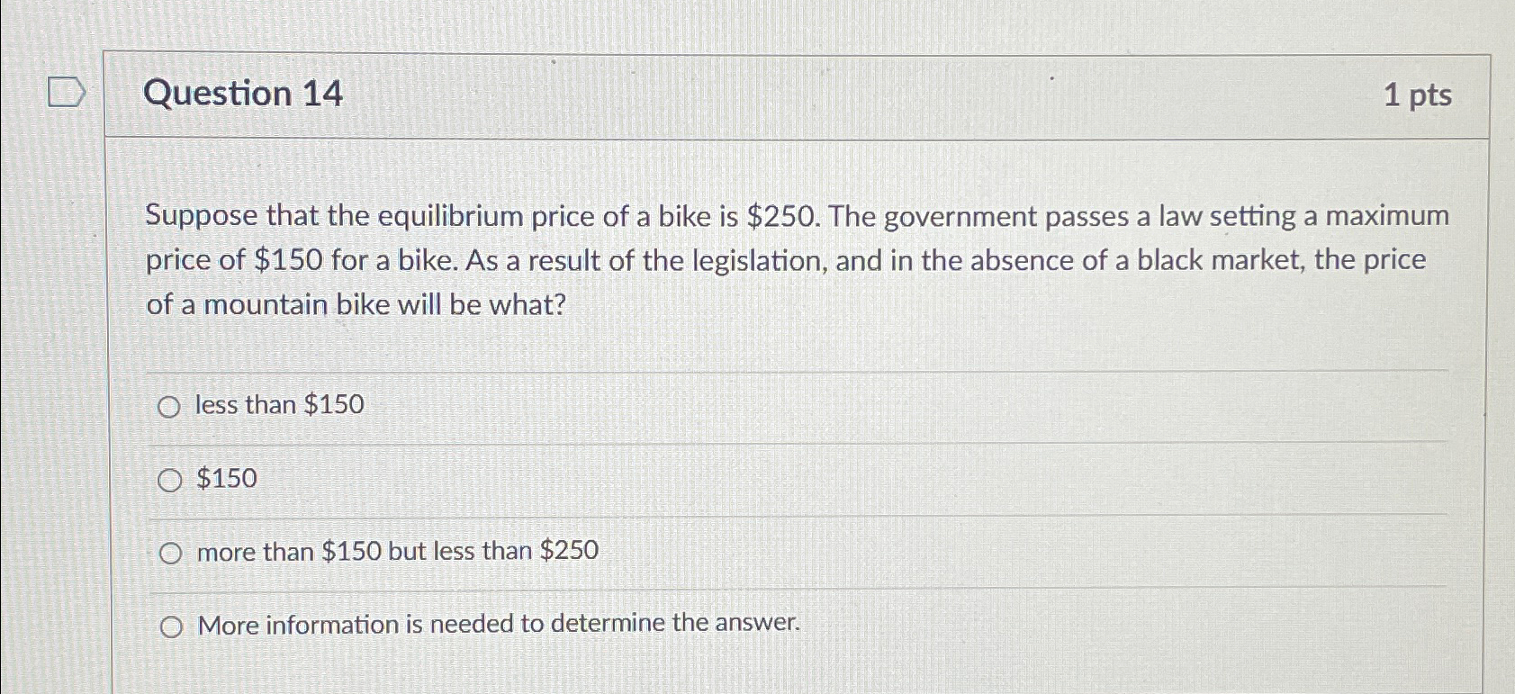 Solved Question 141 ﻿ptsSuppose that the equilibrium price | Chegg.com
