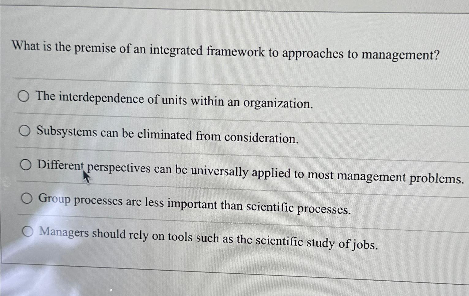 Solved What is the premise of an integrated framework to | Chegg.com