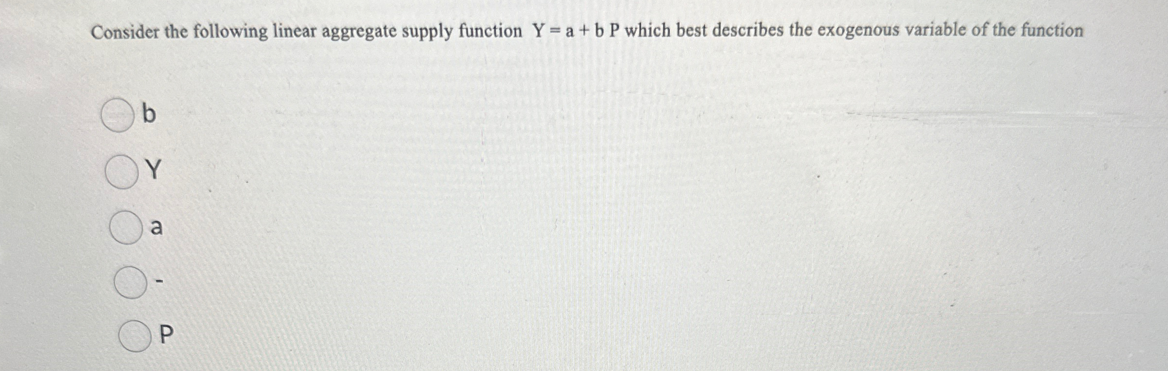 Solved Consider the following linear aggregate supply | Chegg.com