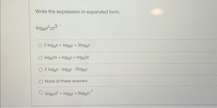 Solved Write the expression in expanded form. | Chegg.com
