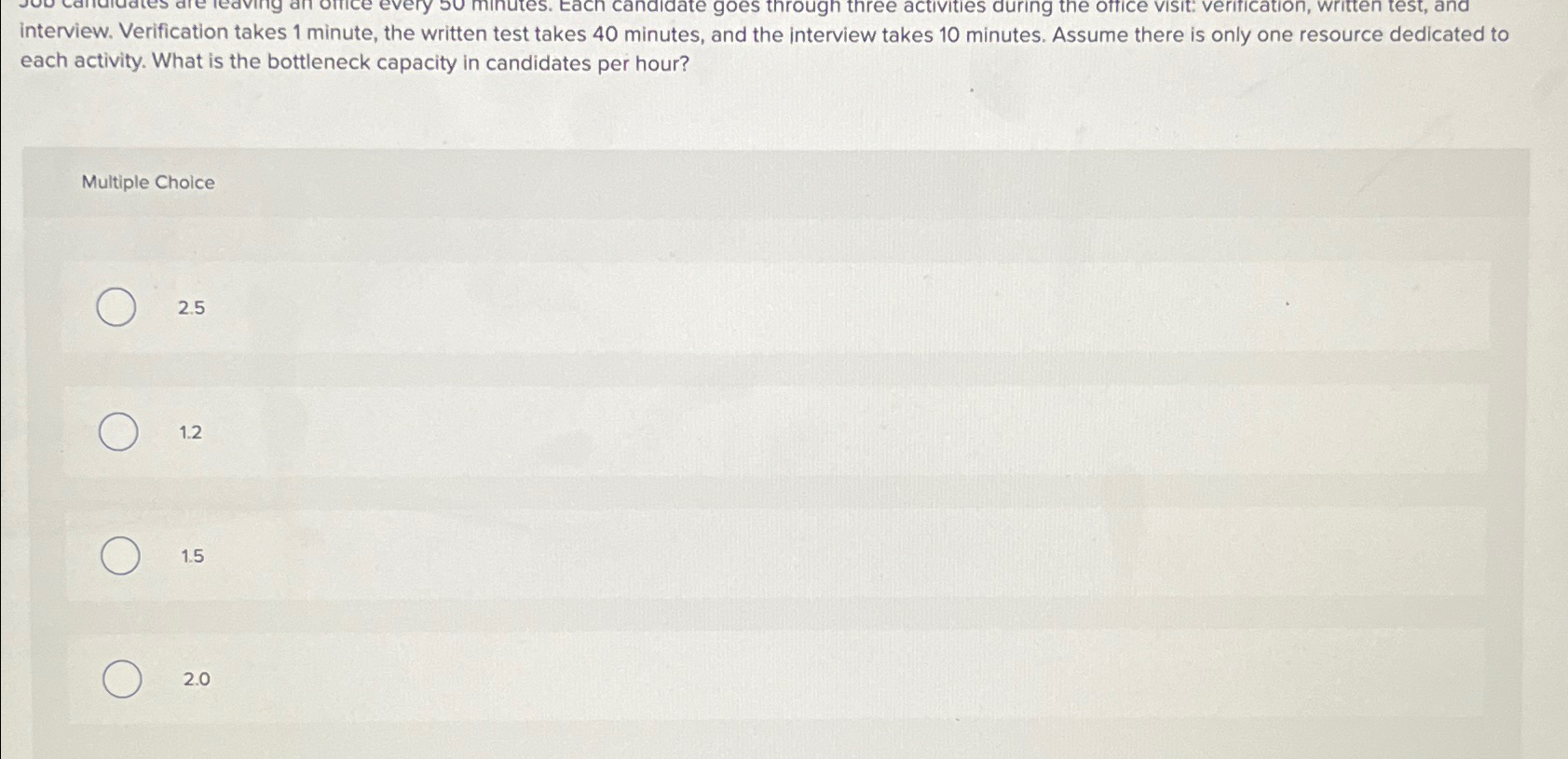 Solved interview. Verification takes 1 ﻿minute, the written | Chegg.com