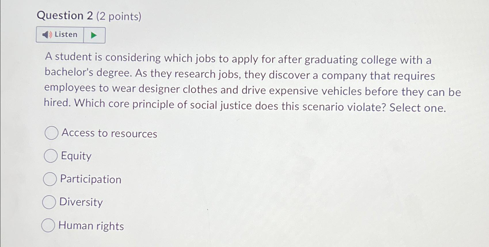 Solved Question 2 (2 ﻿points)A student is considering which | Chegg.com