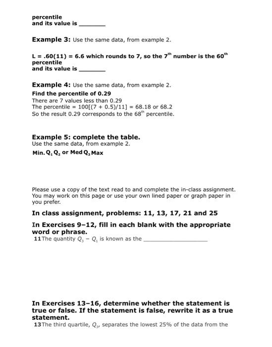 Solved In Class 3.3 Measures of Position (or location) Name | Chegg.com