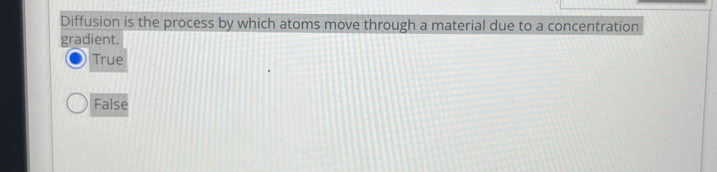 Solved Diffusion is the process by which atoms move through | Chegg.com
