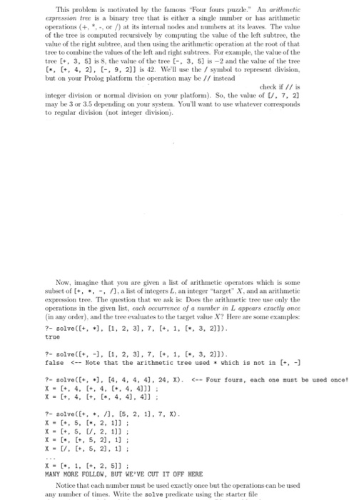 This problem is motivated by the famous "Four fours | Chegg.com