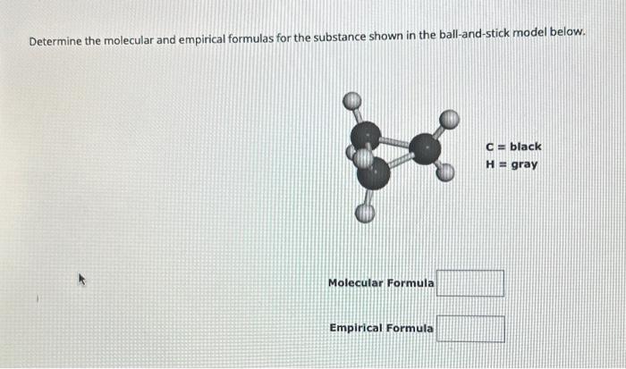 Solved Determine the molecular and empirical formulas for | Chegg.com