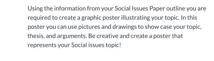 Using the information from your Social Issues Paper | Chegg.com