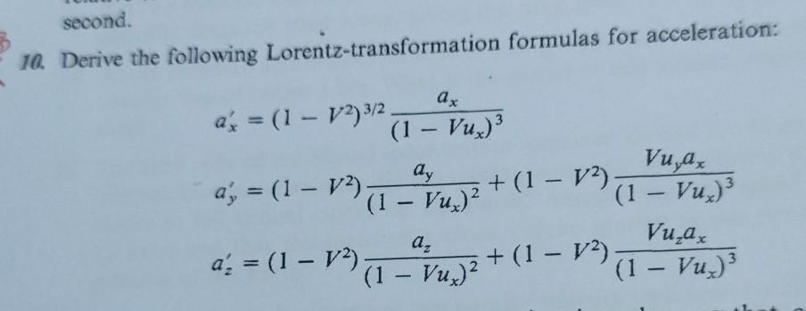 Solved second. 10. Derive the following | Chegg.com