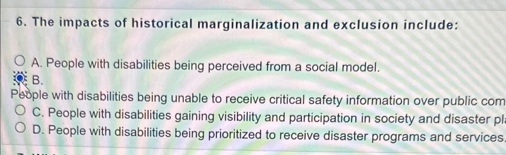 Solved The impacts of historical marginalization and | Chegg.com