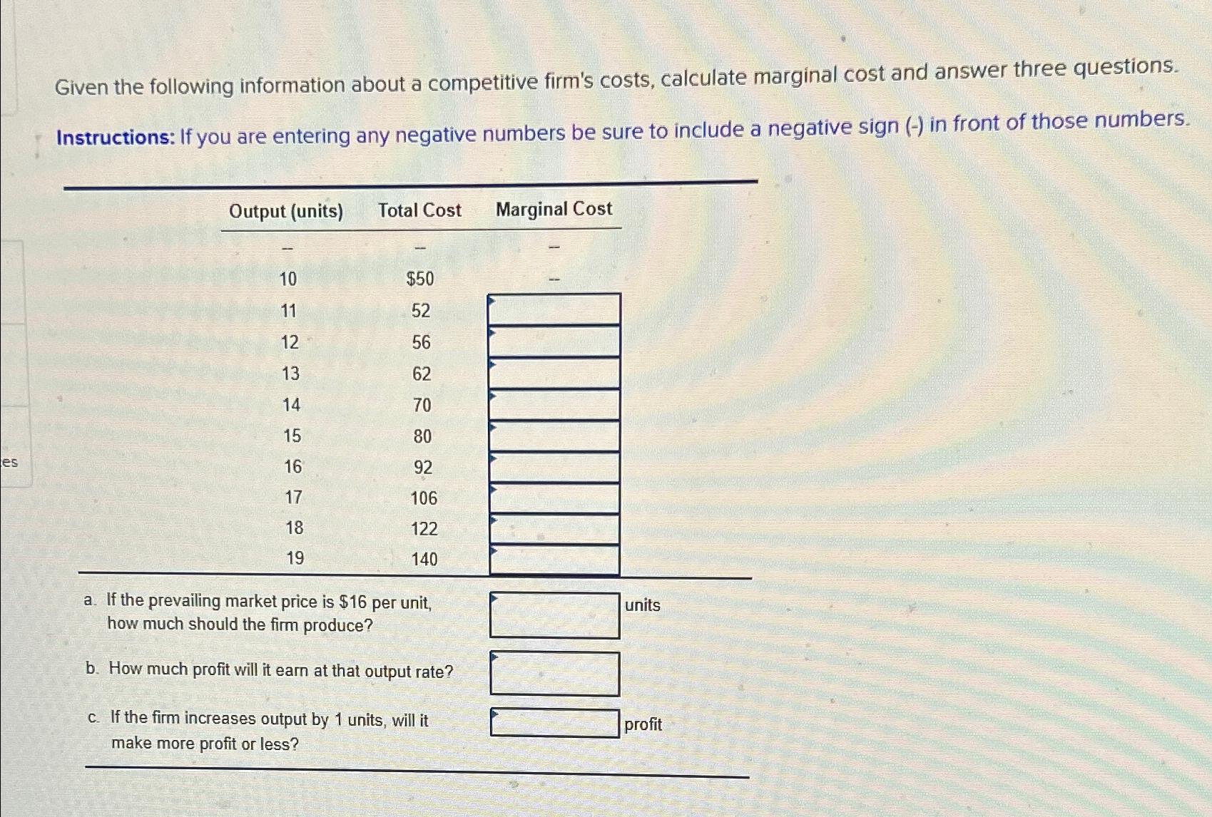 Solved Given the following information about a competitive | Chegg.com