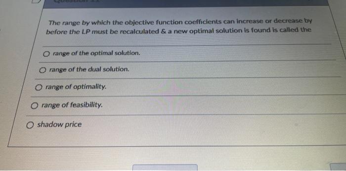 Solved The Range By Which The Objective Function