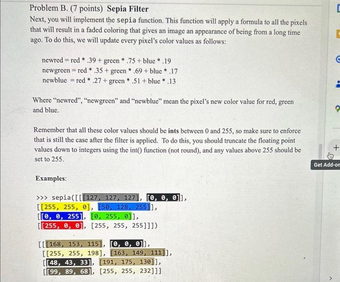 Solved Problem A. (7 points) Invert Colors First, you will | Chegg.com