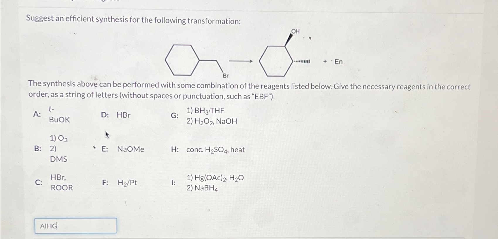 Solved Suggest an efficient synthesis for the following | Chegg.com