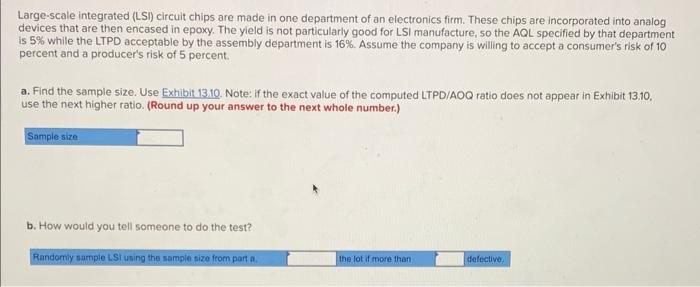 Solved Large-scale integrated (LSI) circuit chips are made | Chegg.com