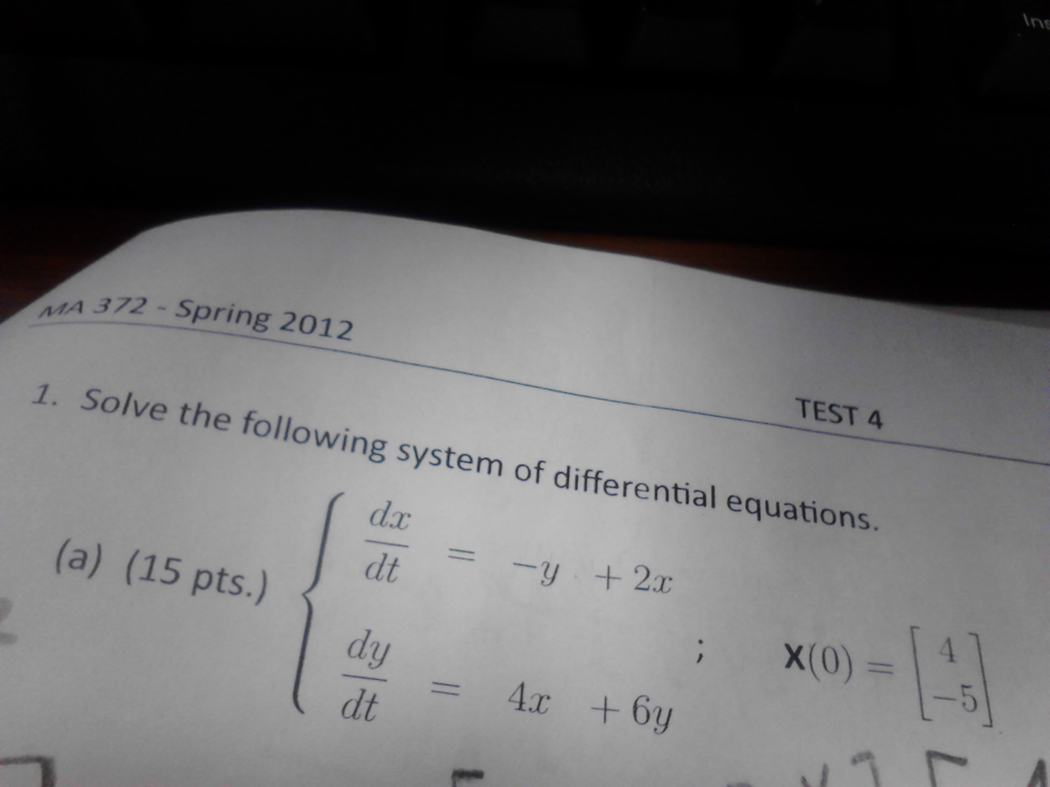 Solve the following system of differential equations. | Chegg.com