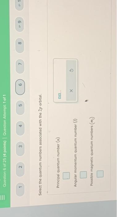 Solved Select the quantum numbers associated with the 2p | Chegg.com