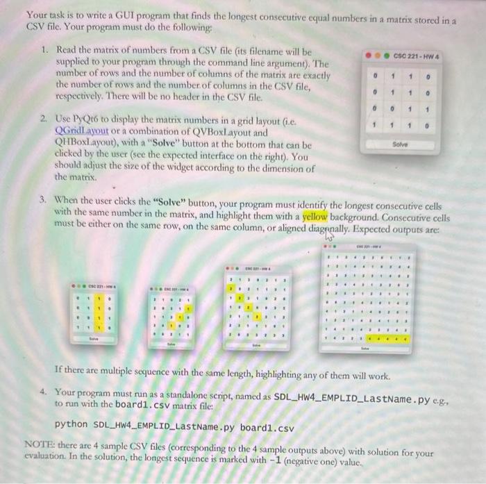 Solved Your Task Is To Write A Gui Progmim That Finds The 