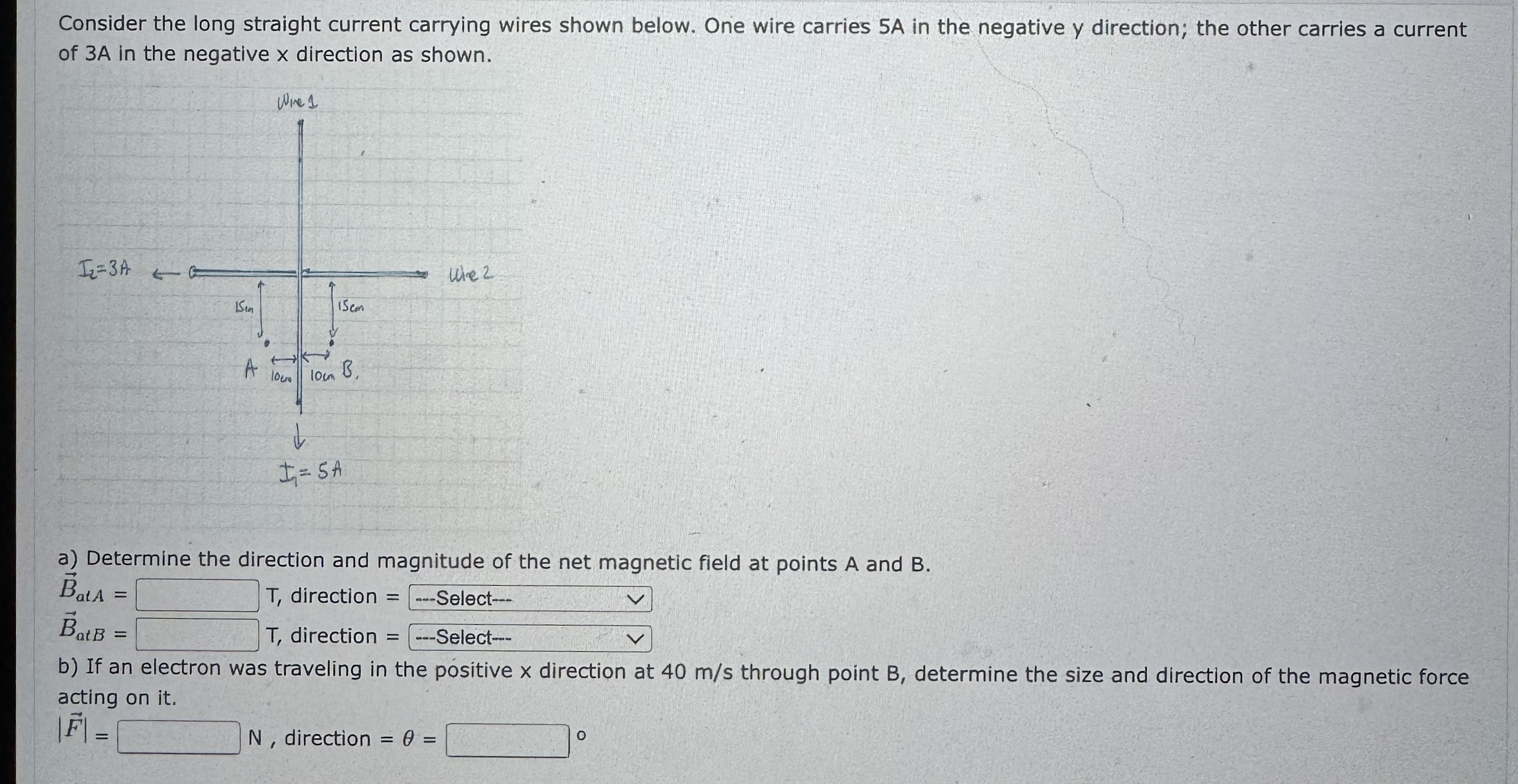 Solved Consider the long straight current carrying wires | Chegg.com