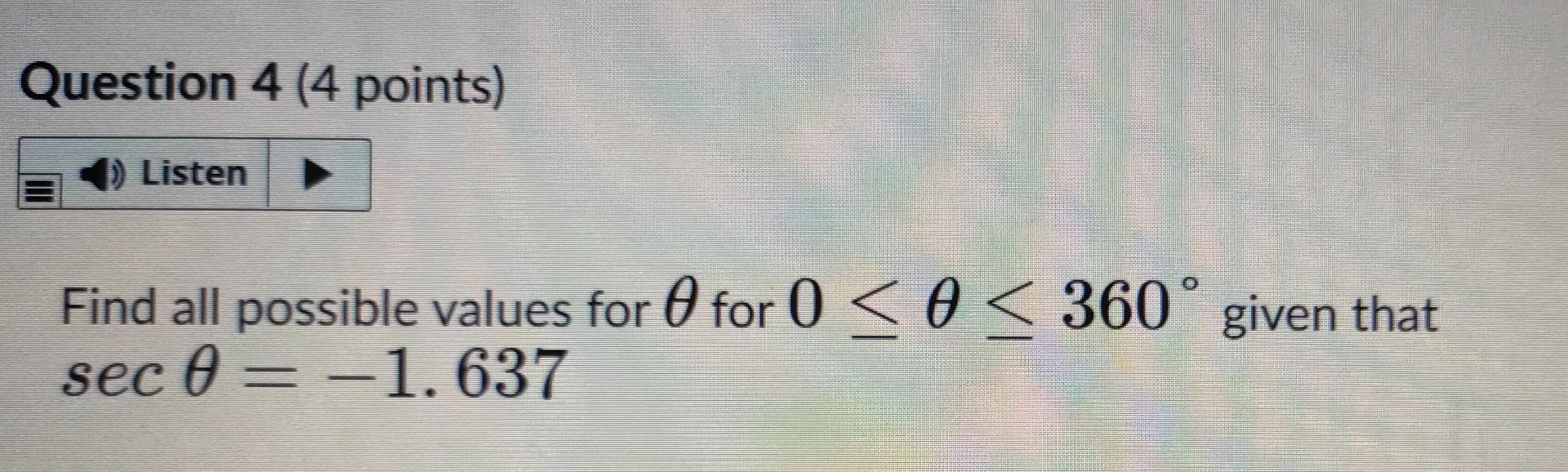 Solved Question 4 (4 points) ) Listen Find all possible | Chegg.com
