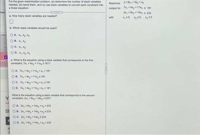 Solved For the given maximization problem, (a) determine the | Chegg.com