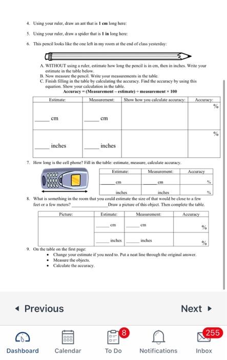 Solved 4. Using your ruler, draw an ant that is I cm long | Chegg.com