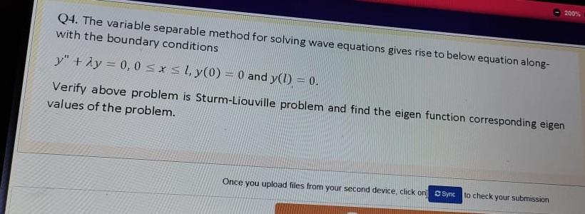 Solved 200% Q4. The variable separable method for solving | Chegg.com
