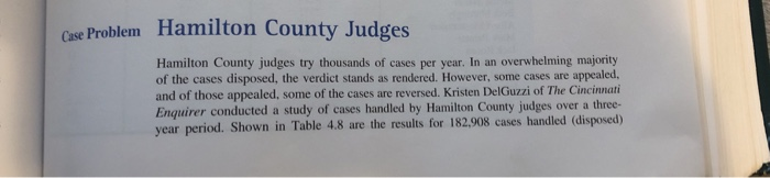 Solved Case Problem Hamilton County Judges Hamilton County | Chegg.com