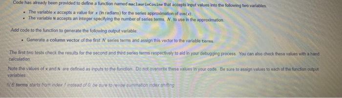 Solved Problem 4: Maclaurin Series for Cosine The cosine | Chegg.com