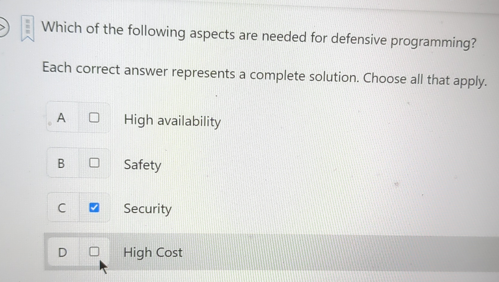 Solved Which of the following aspects are needed for | Chegg.com