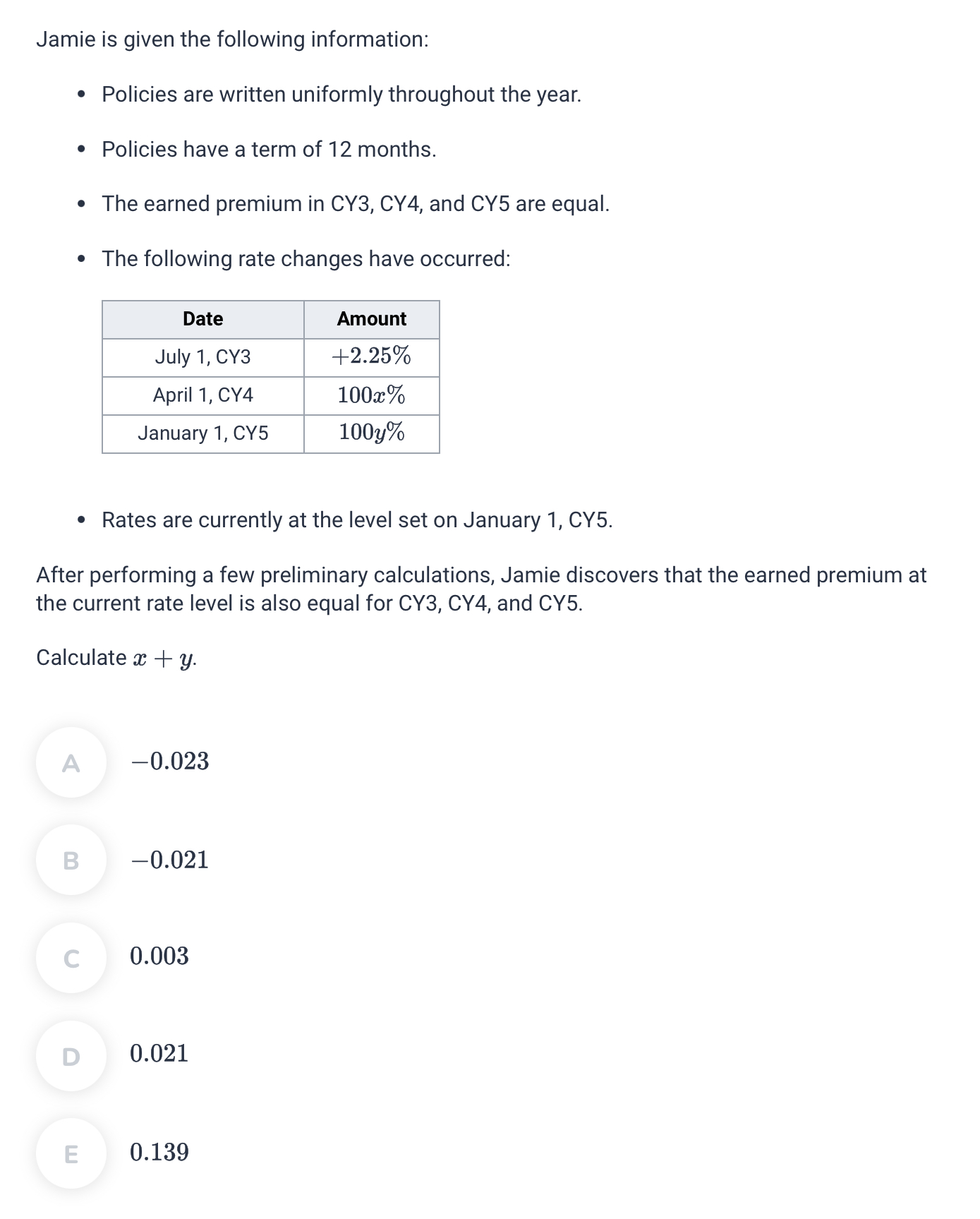 Solved Jamie is given the following information:Policies are | Chegg.com