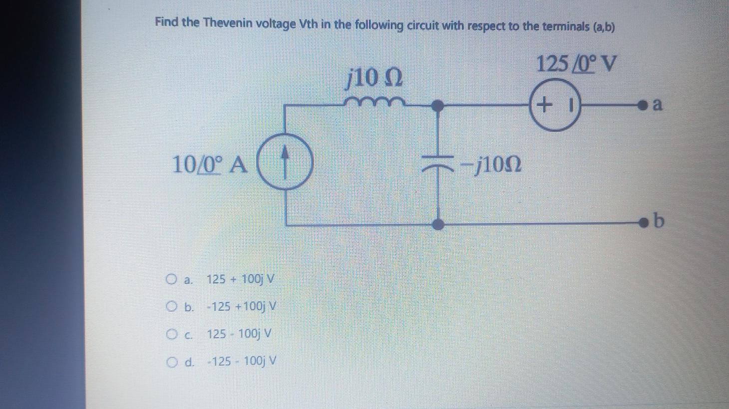 Solved Find the Thevenin voltage Vth in the following | Chegg.com