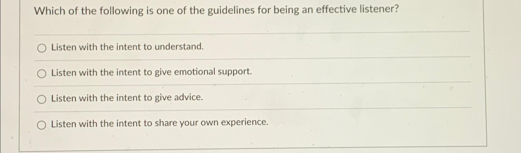 Solved Which of the following is one of the guidelines for | Chegg.com