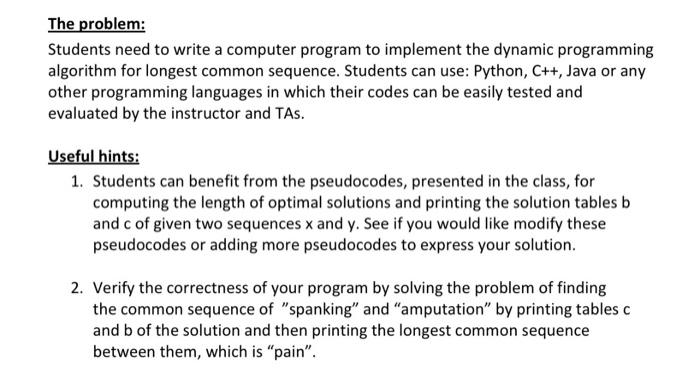 Solved The problem: Students need to write a computer | Chegg.com