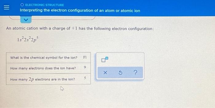 Solved O ELECTRONIC STRUCTURE Interpreting the electron | Chegg.com